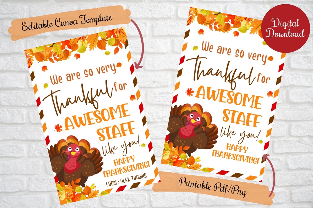 We Are so Very Thankful for Awesome Staff Like You Treat Tags ...