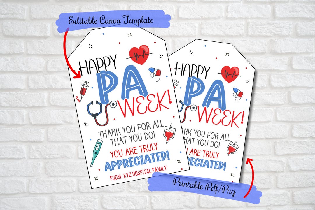 PA Week Appreciation Gift Tag , Happy Physician Assistant Week ...