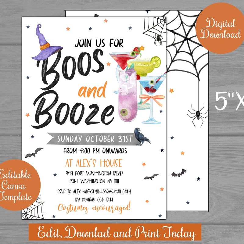 Boos and Booze Party - Etsy