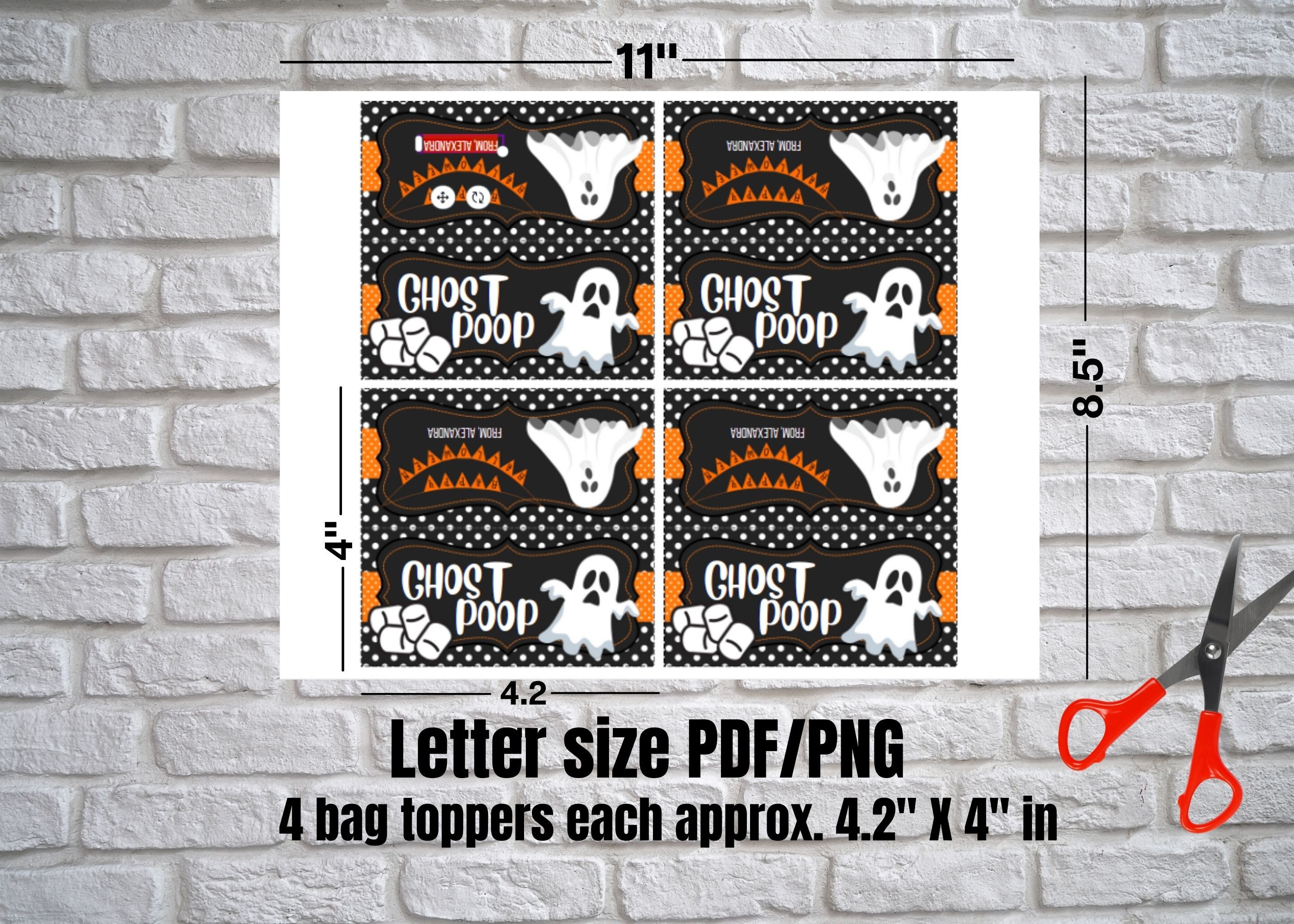 Ghost Poop Marshmallow Halloween Treat Bag Topper Marshmallow - Etsy