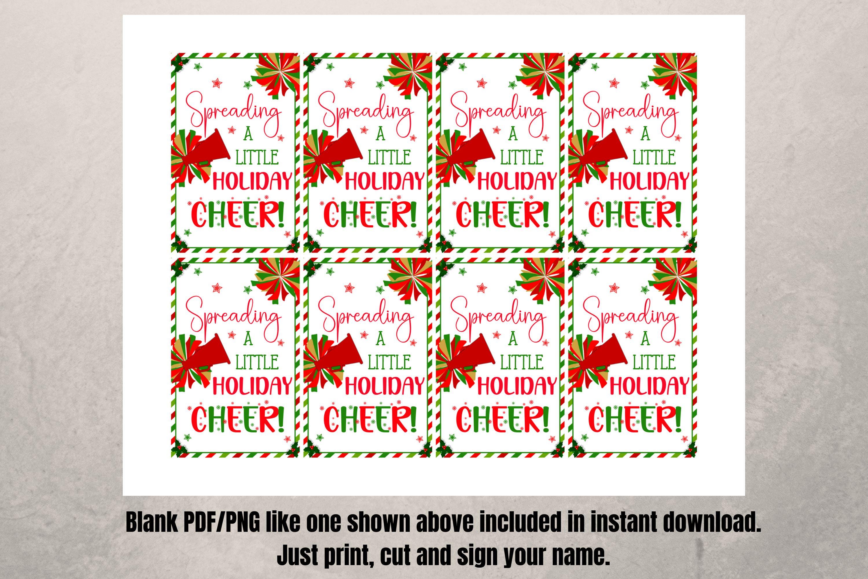 Spreading a Little Holiday Cheer Gift Tags, Cheer Team Gift Tags Dance ...