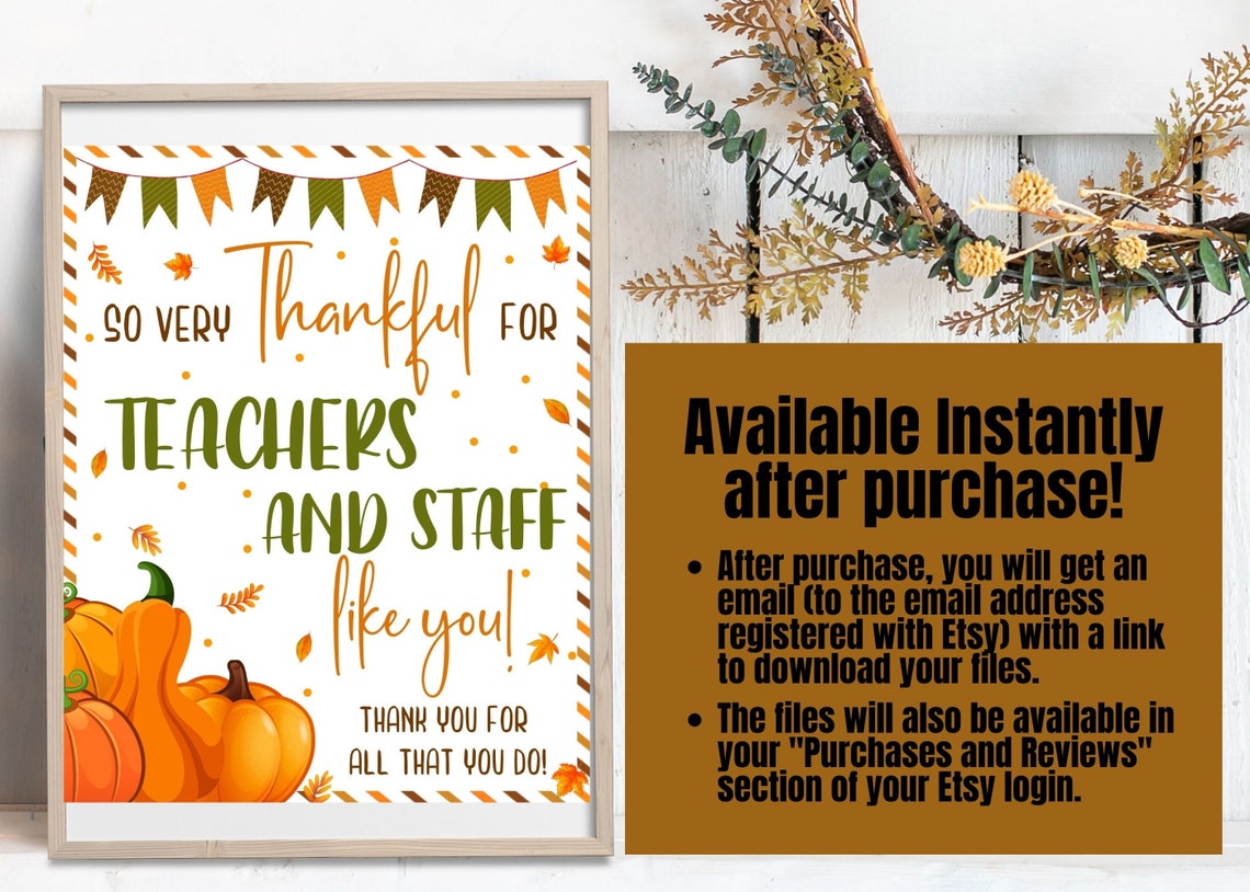 So Very Thankful for Teachers and Staff Like You Thanksgiving - Etsy