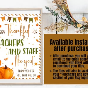 So Very Thankful for Teachers and Staff Like You, Thanksgiving Fall ...