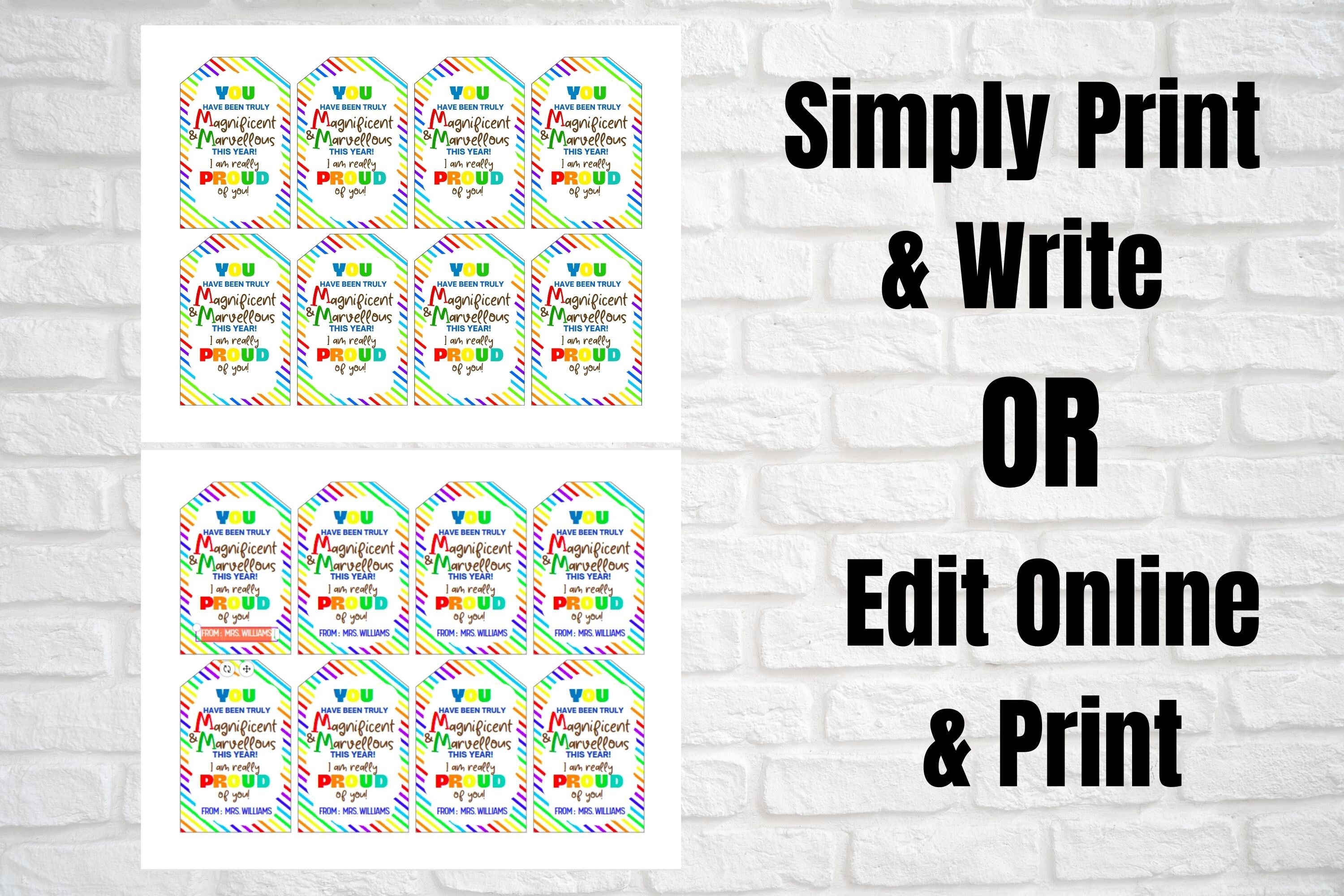 Magnificent and Marvellous Gift Tags for Students From | Etsy