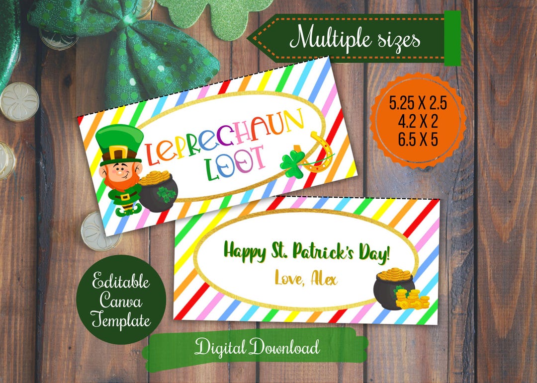 Leprechaun Loot Treat/candy Bag Topper, St Patricks Day Classroom ...
