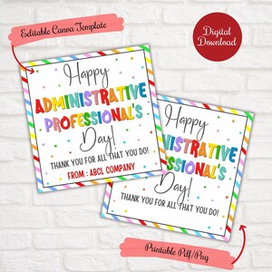 Admin Professional's Day Gift Tag, Administrative Assistant ...