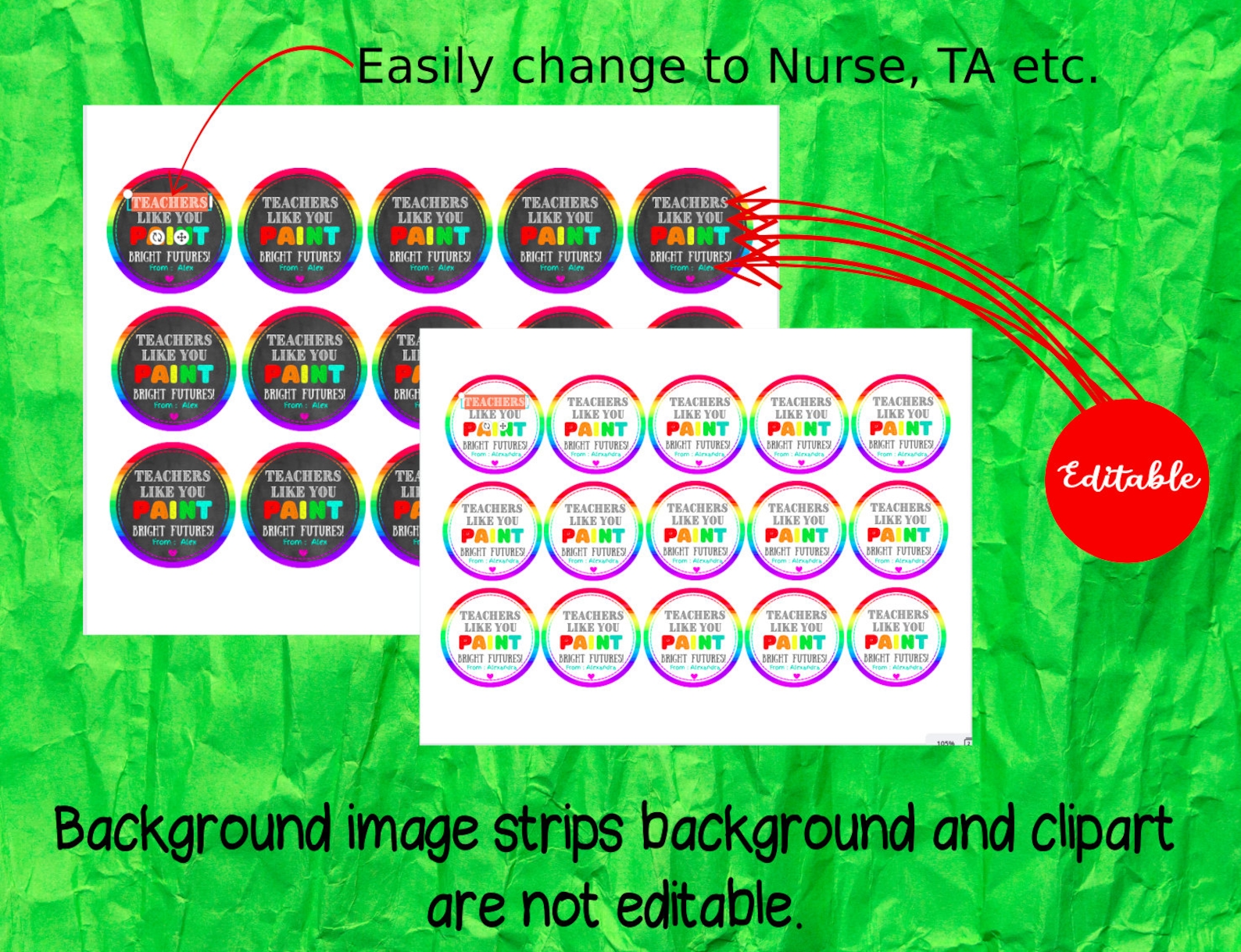 Teachers Like You Paint Bright Futures Teacher Editable Gift - Etsy UK