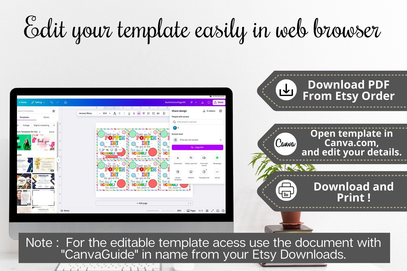 Thank You for Poppin In, See You on First Day of School Gift for ...