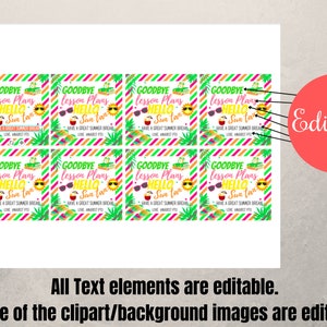 Goodbye Lesson Plans Hello Suntan Gift Tags Teacher - Etsy