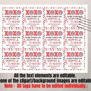 XOXO You Make the Whole Class Shimmer and Shine Printable Tag, Shimmer ...