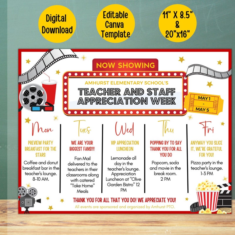 Hollywood Theme Teacher Appreciation - Etsy