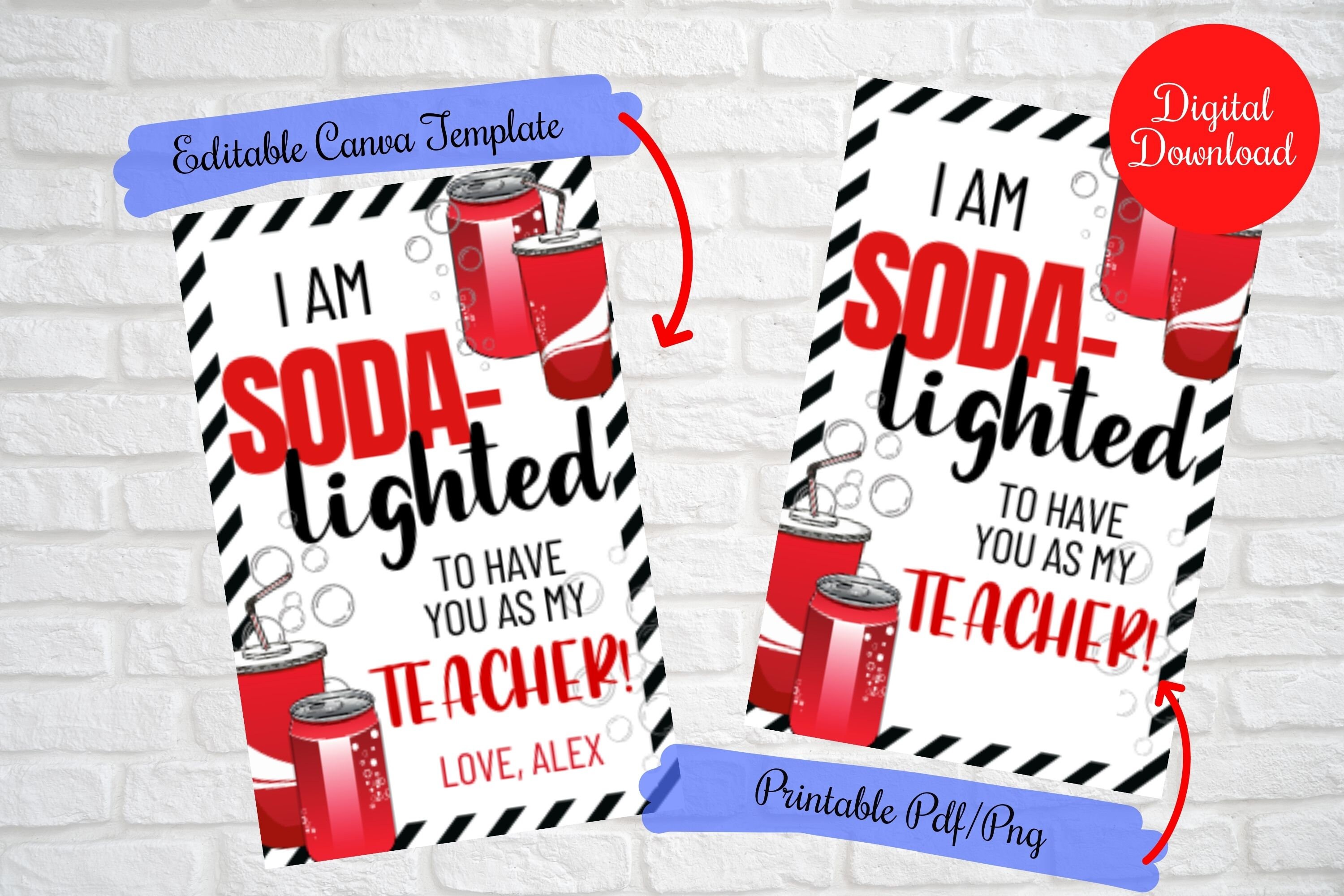 Back to School Soda Gift Tags First Day of School Gift Tags - Etsy