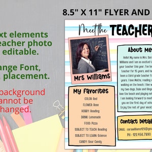 Editable Meet the Teacher Template, Printable Parent Communication ...