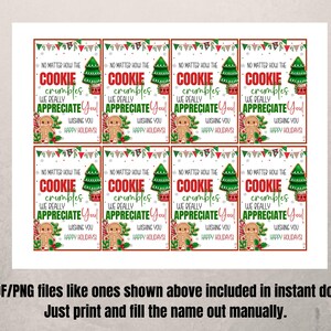 Cookie Christmas Gift Tags, No Matter How the Cookie Crumbles Tags We ...