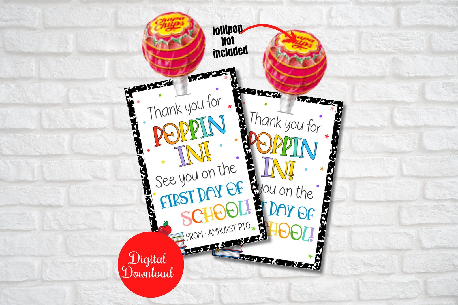 Thank You for Poppin In, See You on First Day of School Lollipop,blow ...