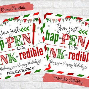 Christmas Pen Gift Tag You Just Happen to Be Inkredible Gift - Etsy