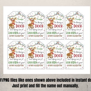 Thanks for Being a Deer and Taking Care of Our Kids, Editable Teacher ...