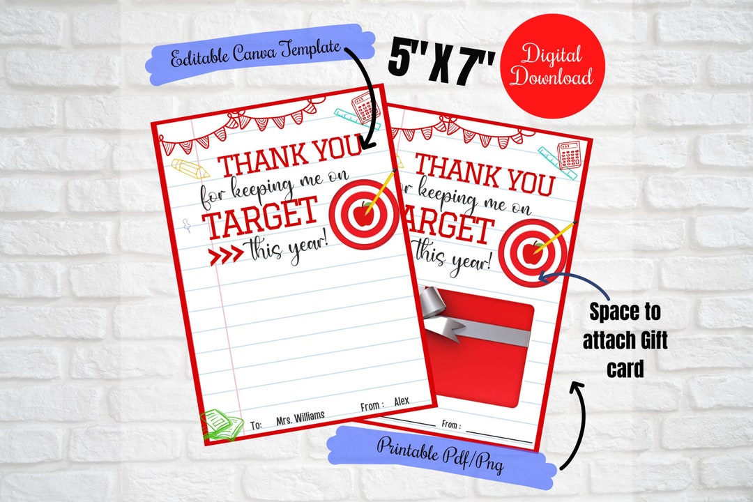 Thanks for Keeping Me on Target This Year, Gift Card Holder for Teacher ...