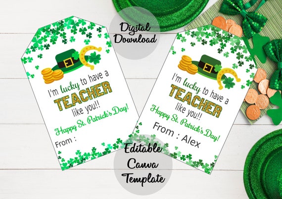 St. Patricks Day Lucky to have teacher like you printable gift | Etsy