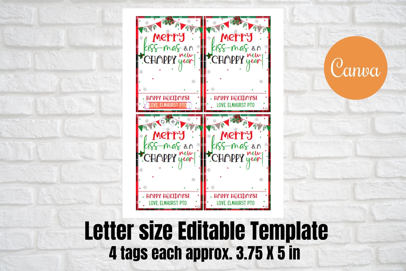 Merry Kissmas and a Chappy New Year Tag, Christmas Chap Stick Gift Tags ...