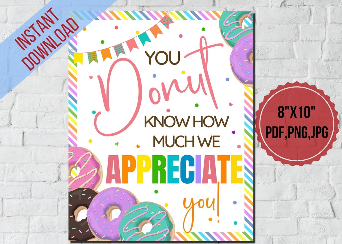 You Donut Know How Much We Appreciate You Teacher | Etsy