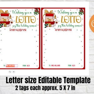 Christmas Lottery Scratch Card Holder for Teacher, Nurse Staff Employee ...