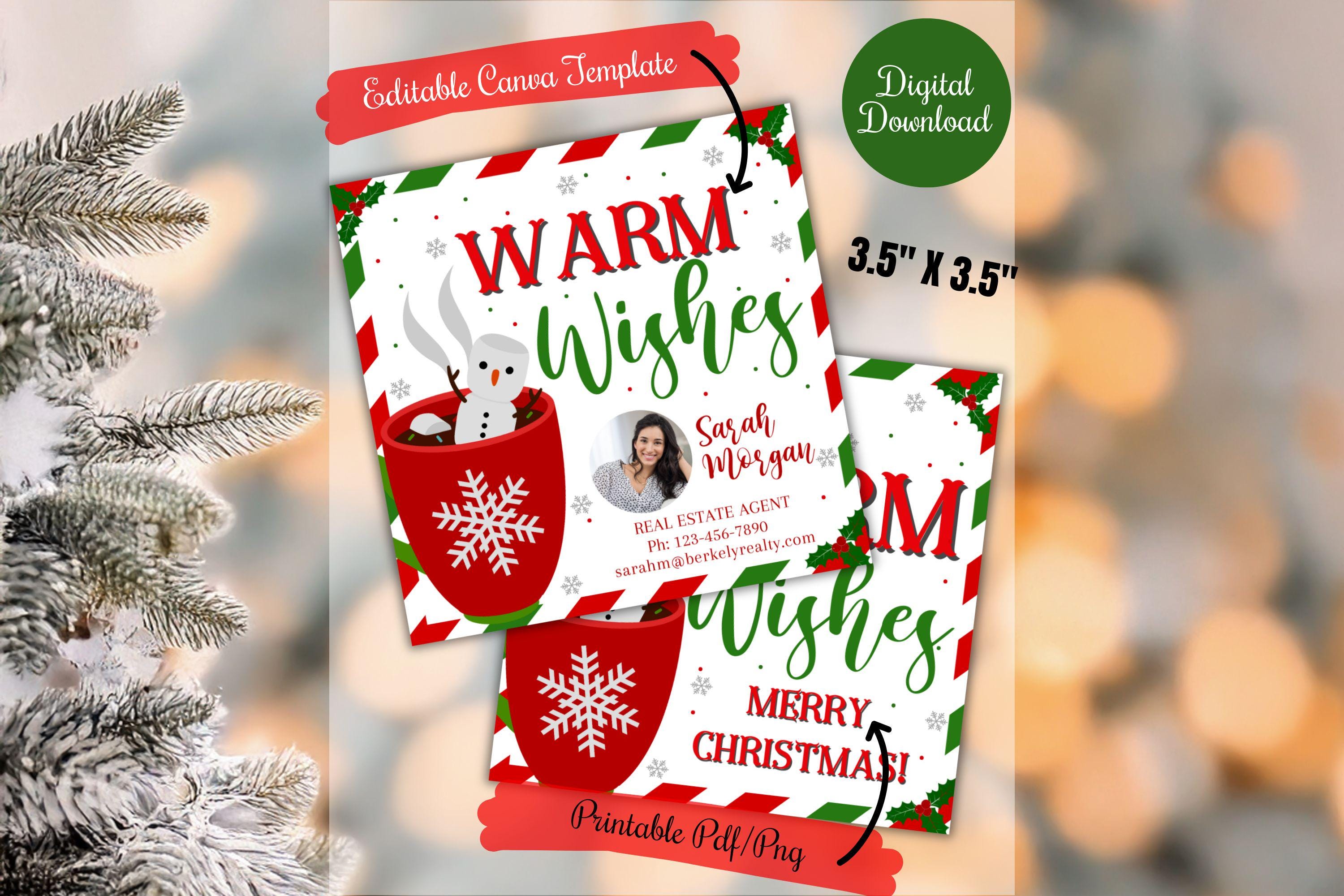 Realtor Hot Chocolate Gift Tag for Clients, Warm Wishes Realtor ...