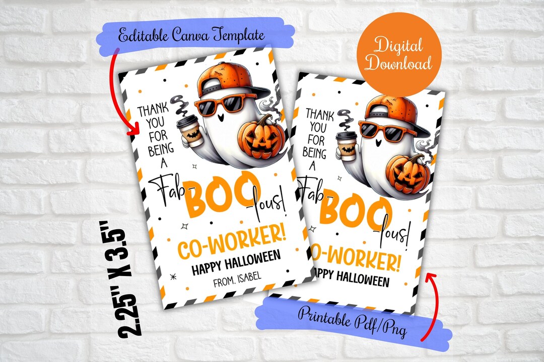 Thank You for Being a Faboolous Co-worker, Faboolous Halloween Treat ...