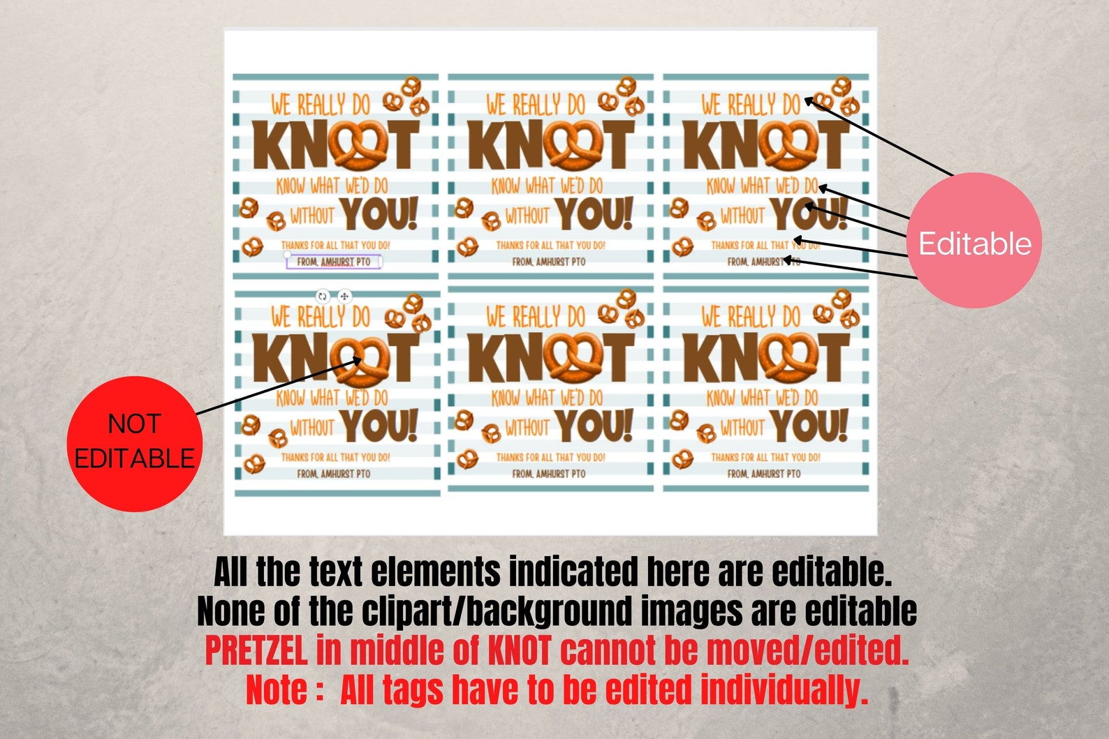 We Do Knot Know What We'd Do Without You,pretzel Teacher Appreciation ...