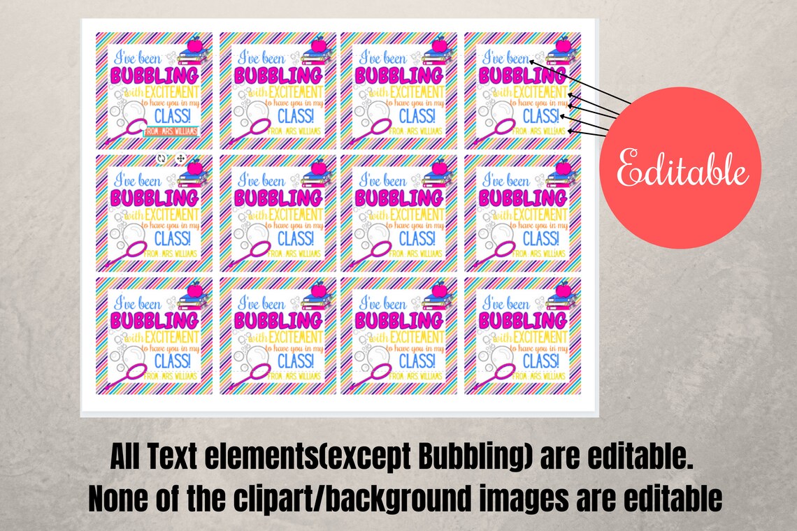 First Day of School Bubbles Gift Tags I Am Bubbling With - Etsy