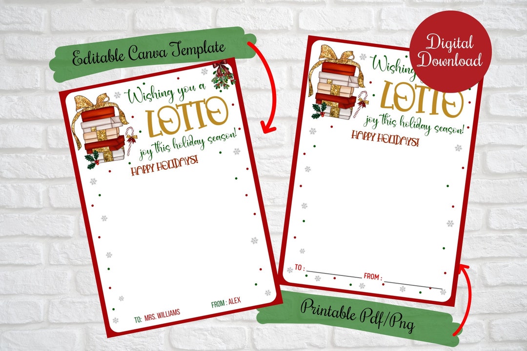 Christmas Lottery Scratch Card Holder for Teacher, Nurse Staff Employee ...