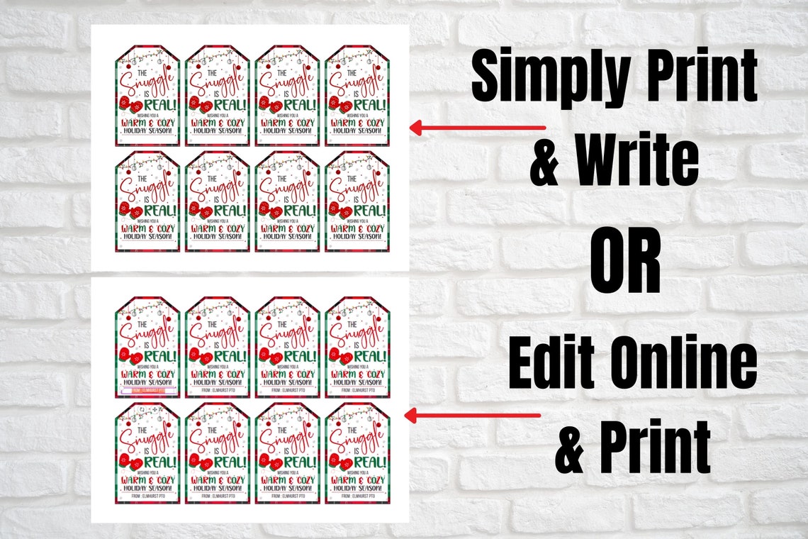 The Snuggle is Real Gift Tags ,christmas Gift Tags for Mittens, Gloves ...