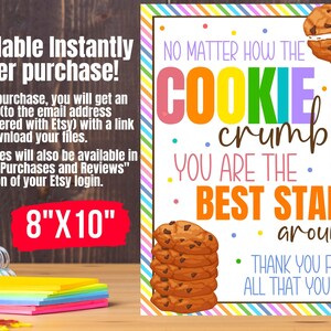 Cookies Teacher Appreciation Table Sign,no Matter How the Cookie ...