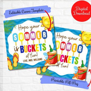 Buckets of Fun Gift Tags, End of Year Gift Tags for Students,hope Your ...