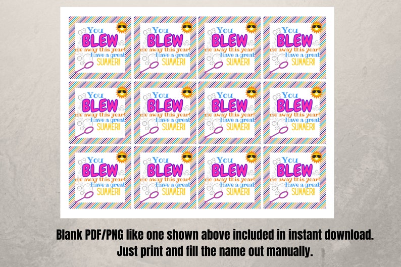 End of Term Class Bubbles Gift Tags You Blew Me Away This | Etsy