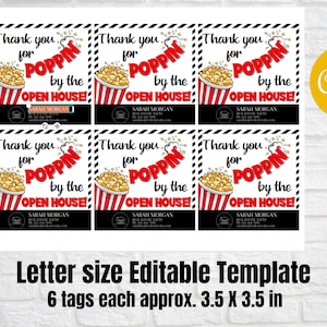 Thank You for Poppin by the Open House Realtor Tags Realtor - Etsy