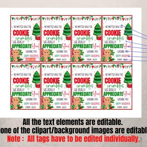 Cookie Christmas Gift Tags, No Matter How the Cookie Crumbles Tags We ...