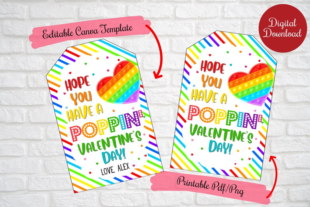 Hope You Have a Poppin' Valentine's Day,printable Editable Valentine ...