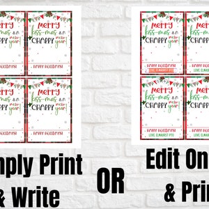 Merry Kissmas and a Chappy New Year Tag, Christmas Chap Stick Gift Tags ...