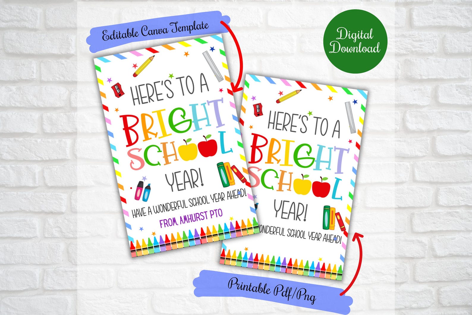 Back to School Gift Tags for Teachers, Here's to a Bright School Year ...