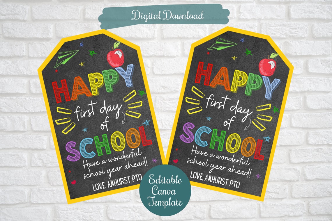 Happy First Day of School Gift Tags for Students Teachers | Etsy