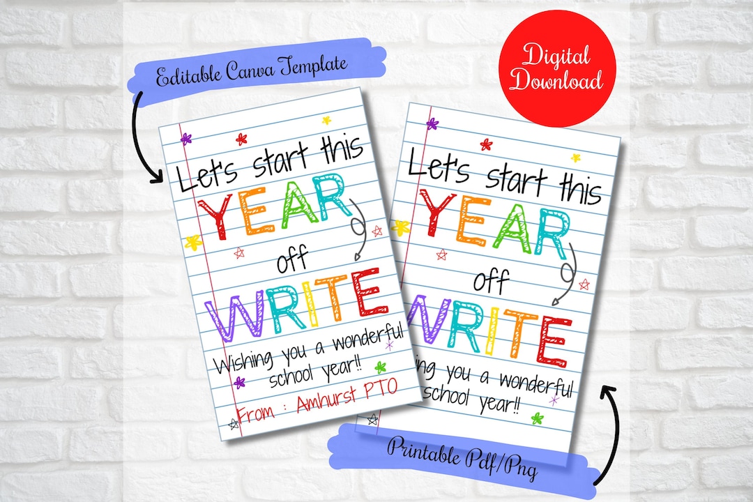 Let's Start This Year off Write, Back to School Pen Marker Gift Tags ...