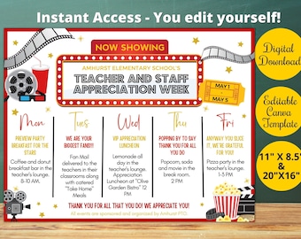 Editable Family Movie Night Flyer Instant Download PTA / - Etsy