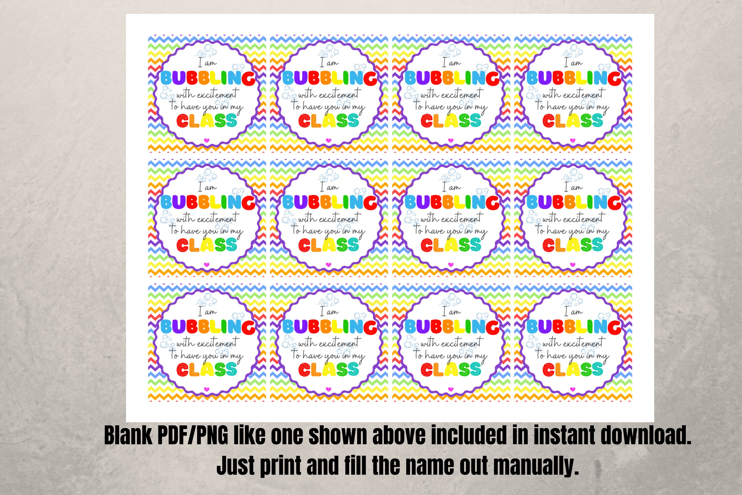 First Day of School Bubbles Gift Tags I Am Bubbling With - Etsy