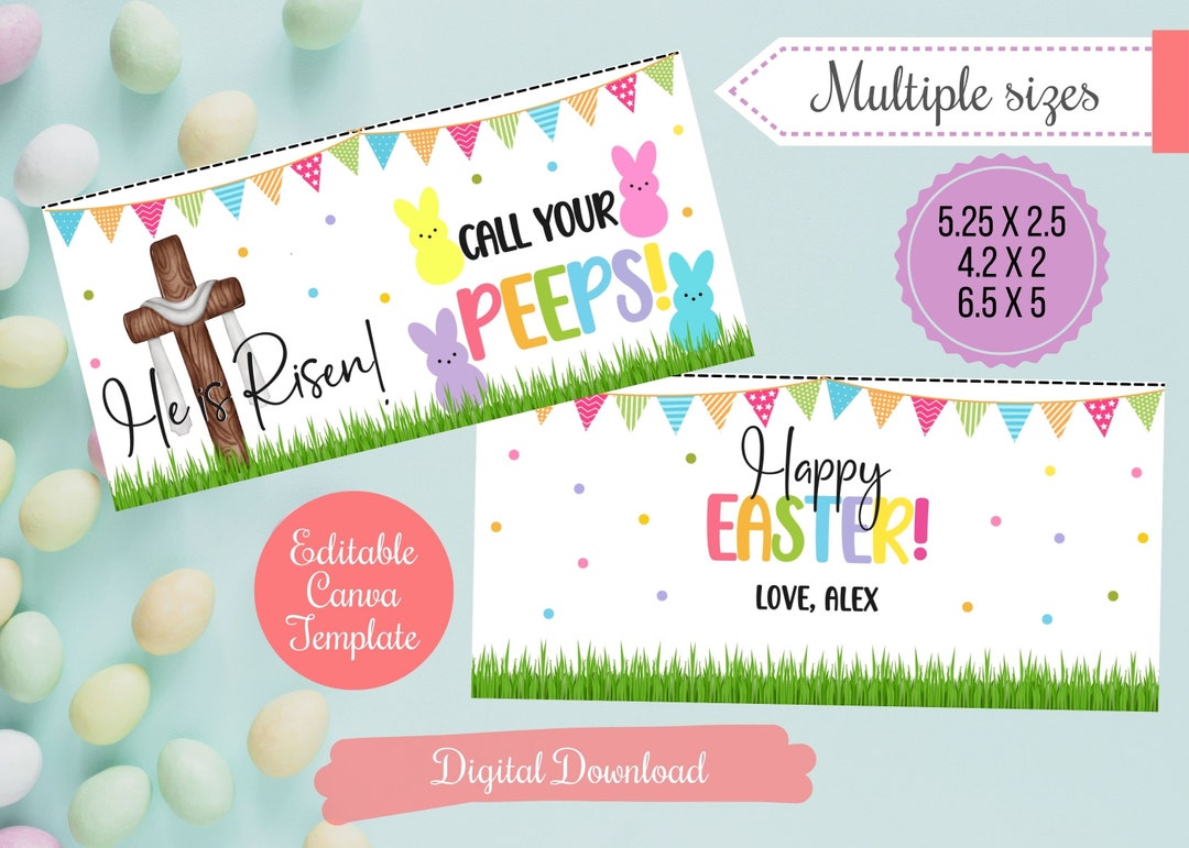 He is Risen Call Your Peeps Treat Bag Topper, Easter Marshmallow Fold ...