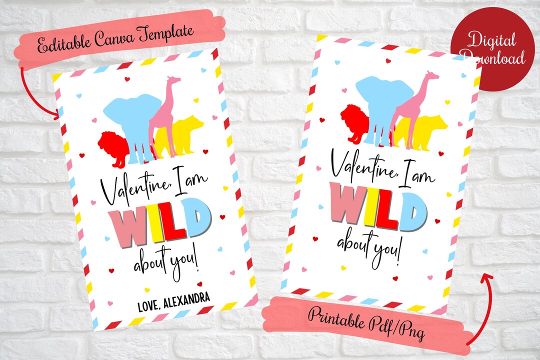 Valentine, I Am Wild About You, Printable Valentine Gift Tags,wild ...