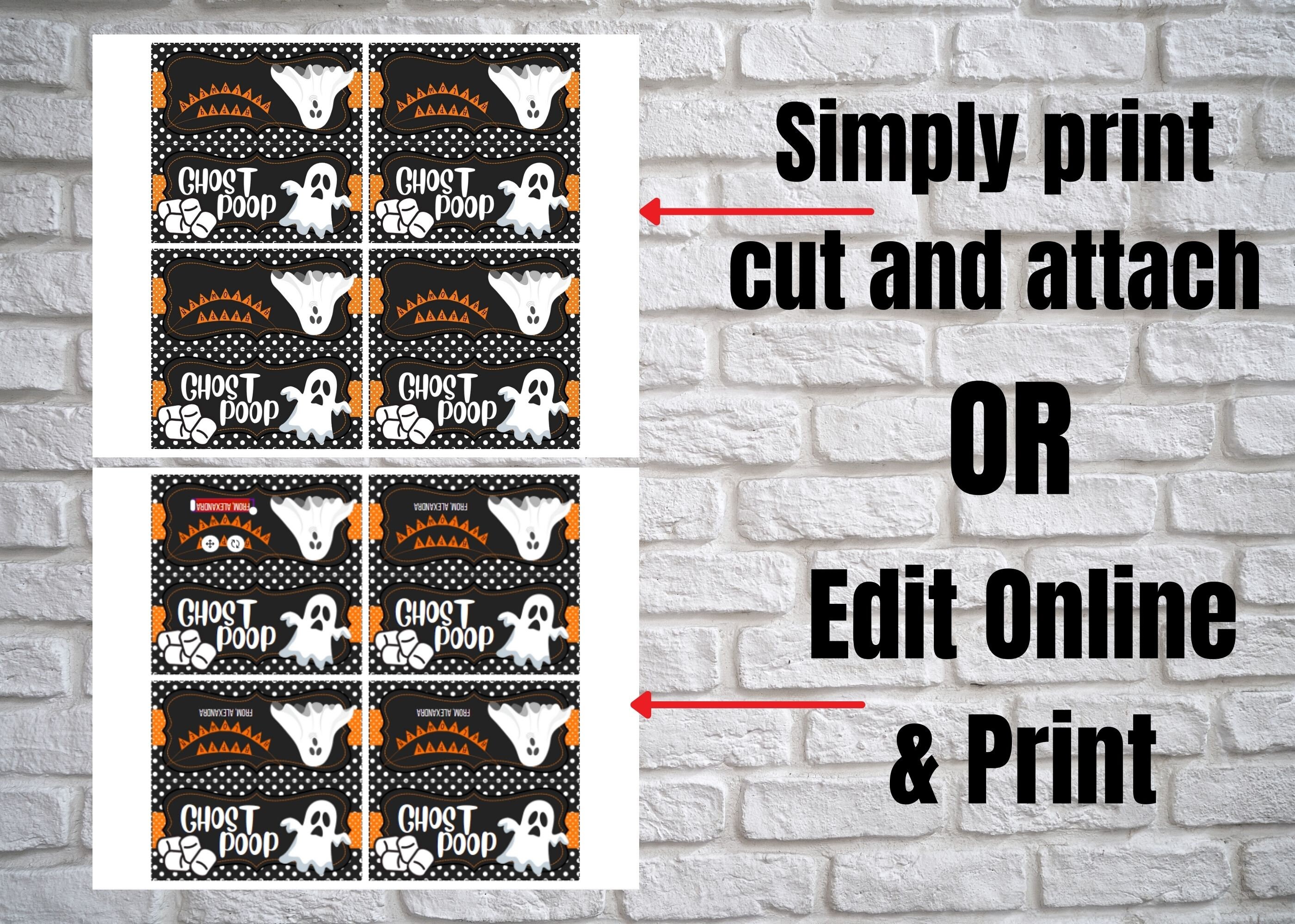 Ghost Poop Marshmallow Halloween Treat Bag Topper Marshmallow - Etsy