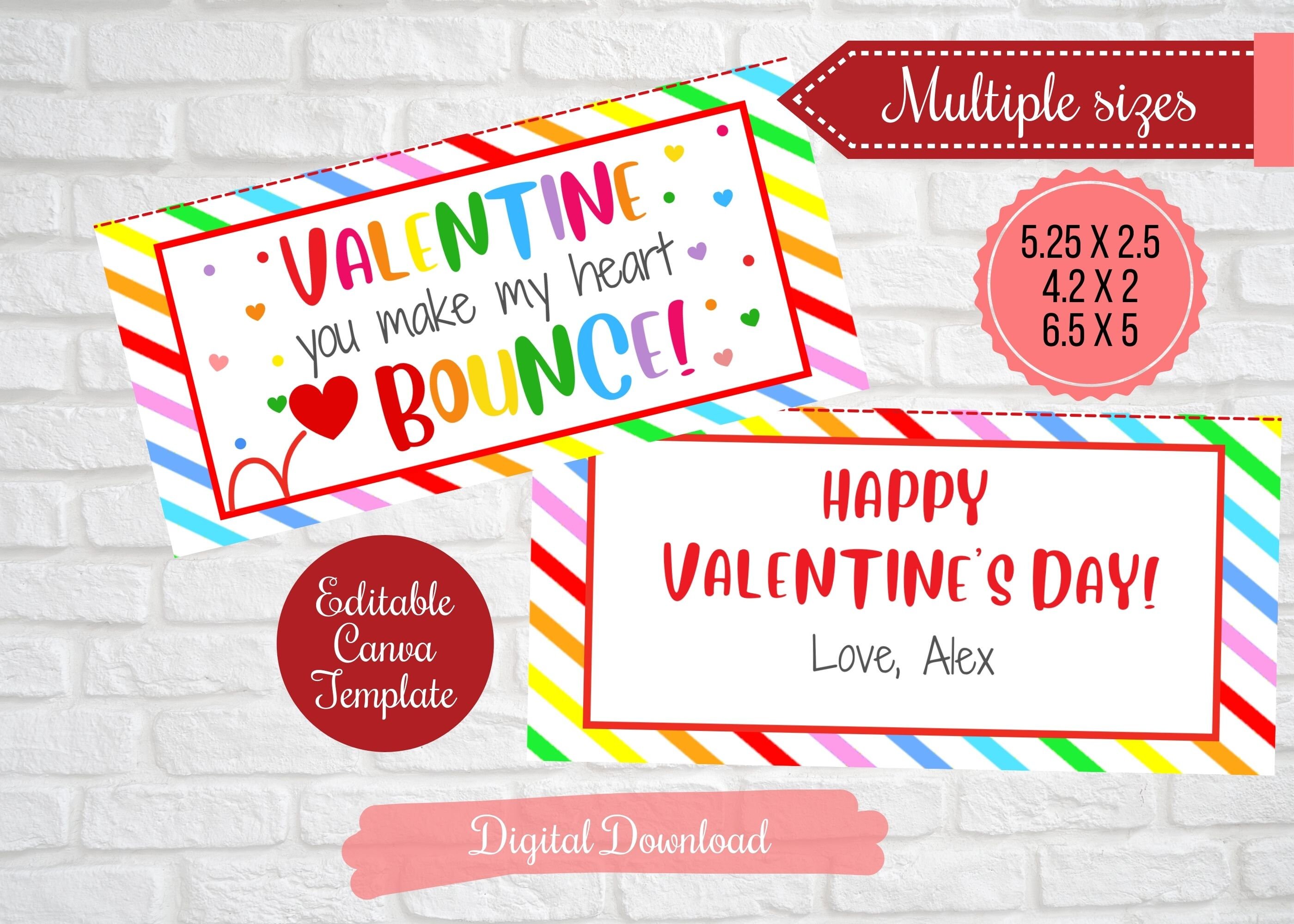 Printable Valentine Treat Bag Toppers for Bouncy | Etsy