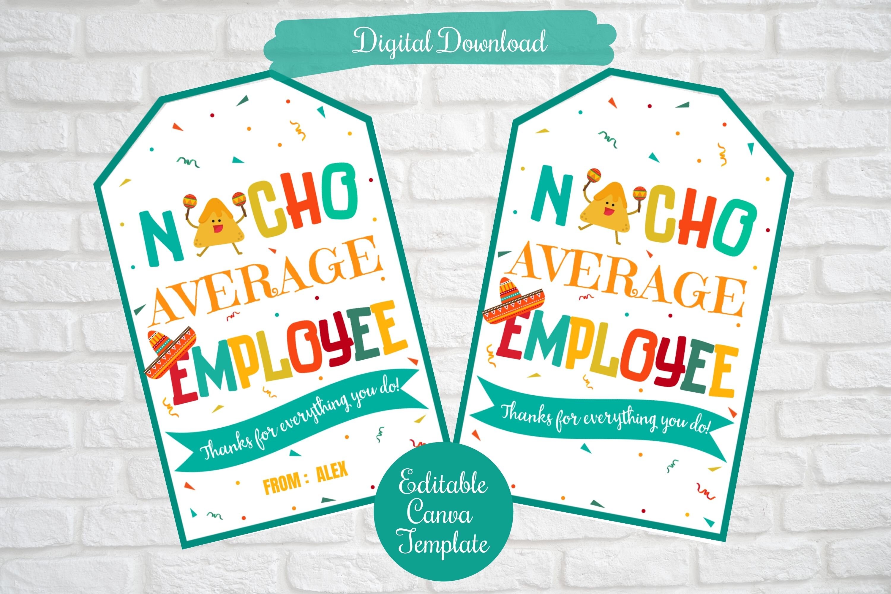 Employee Appreciation Nachos Gift Tagnacho Average Employee - Etsy