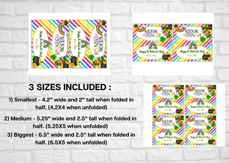 Editable Rainbow Seeds St Patrick's Day Treat Bag Topper - Etsy